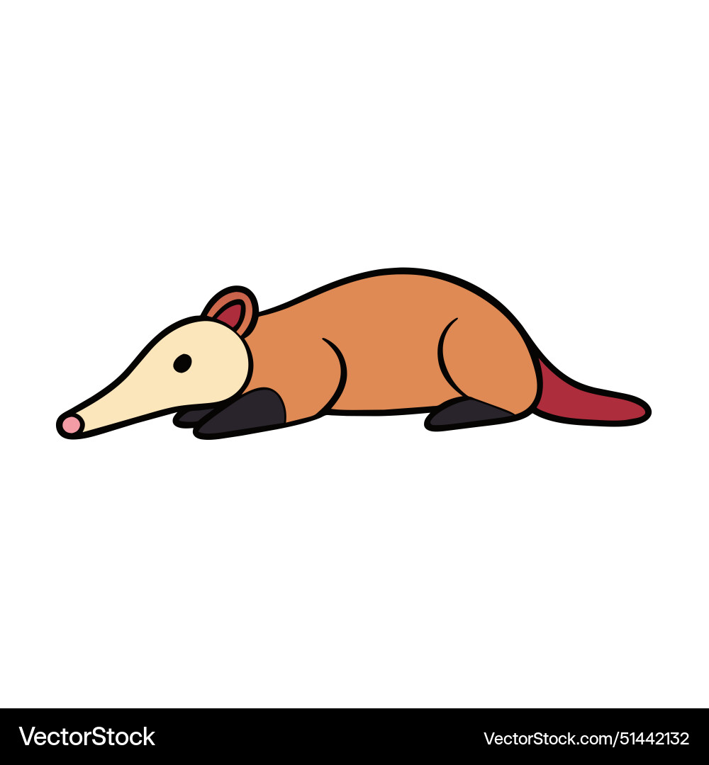 Anteater rodent lies icon Royalty Free Vector Image