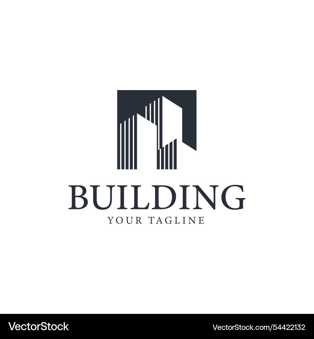 Building design and construction logo Royalty Free Vector