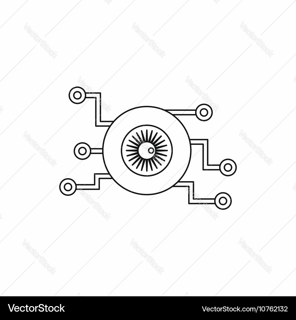Cyber eye symbol icon outline style Royalty Free Vector