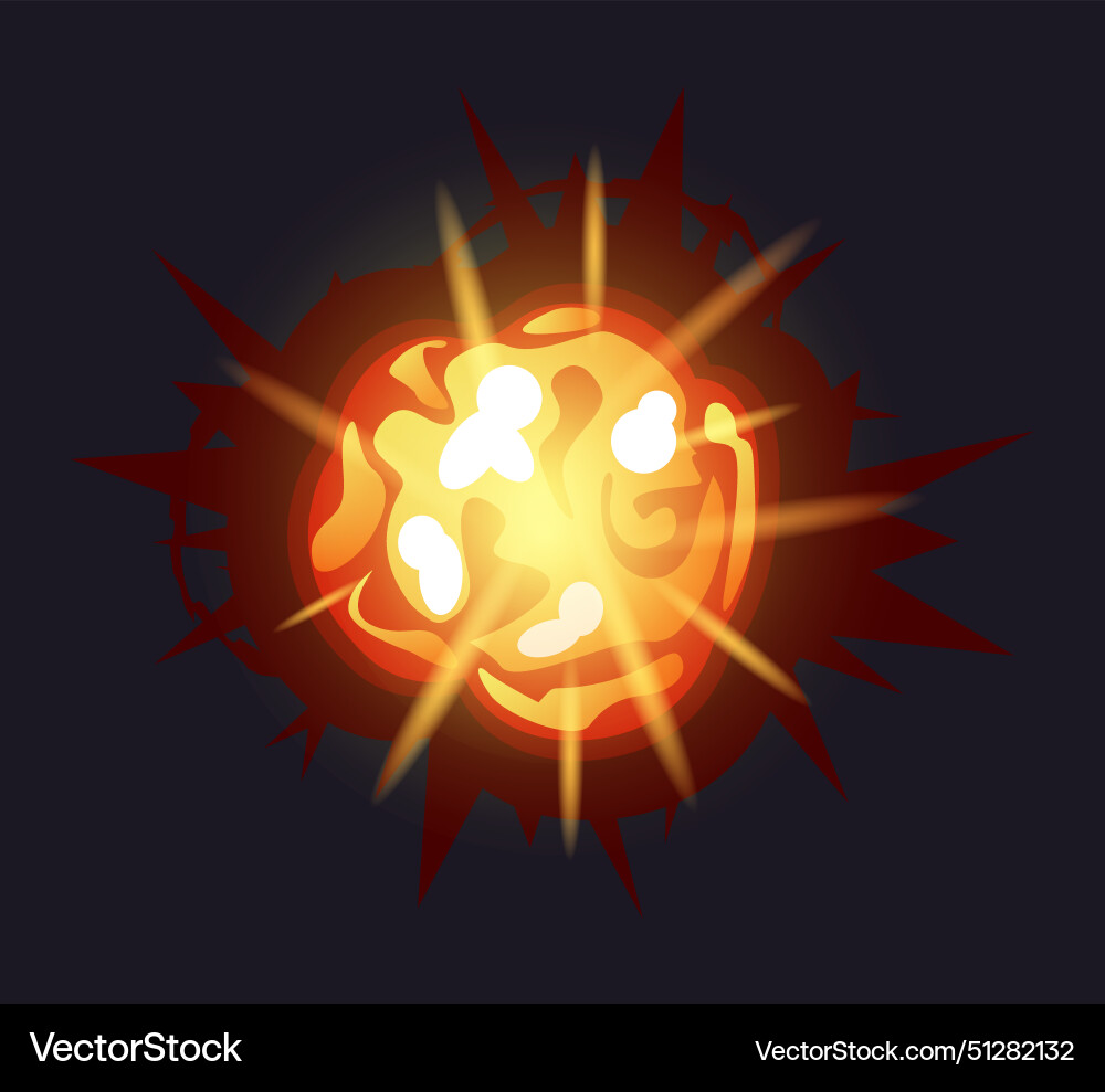 Fire explosion flame burst weapon boom effect Vector Image