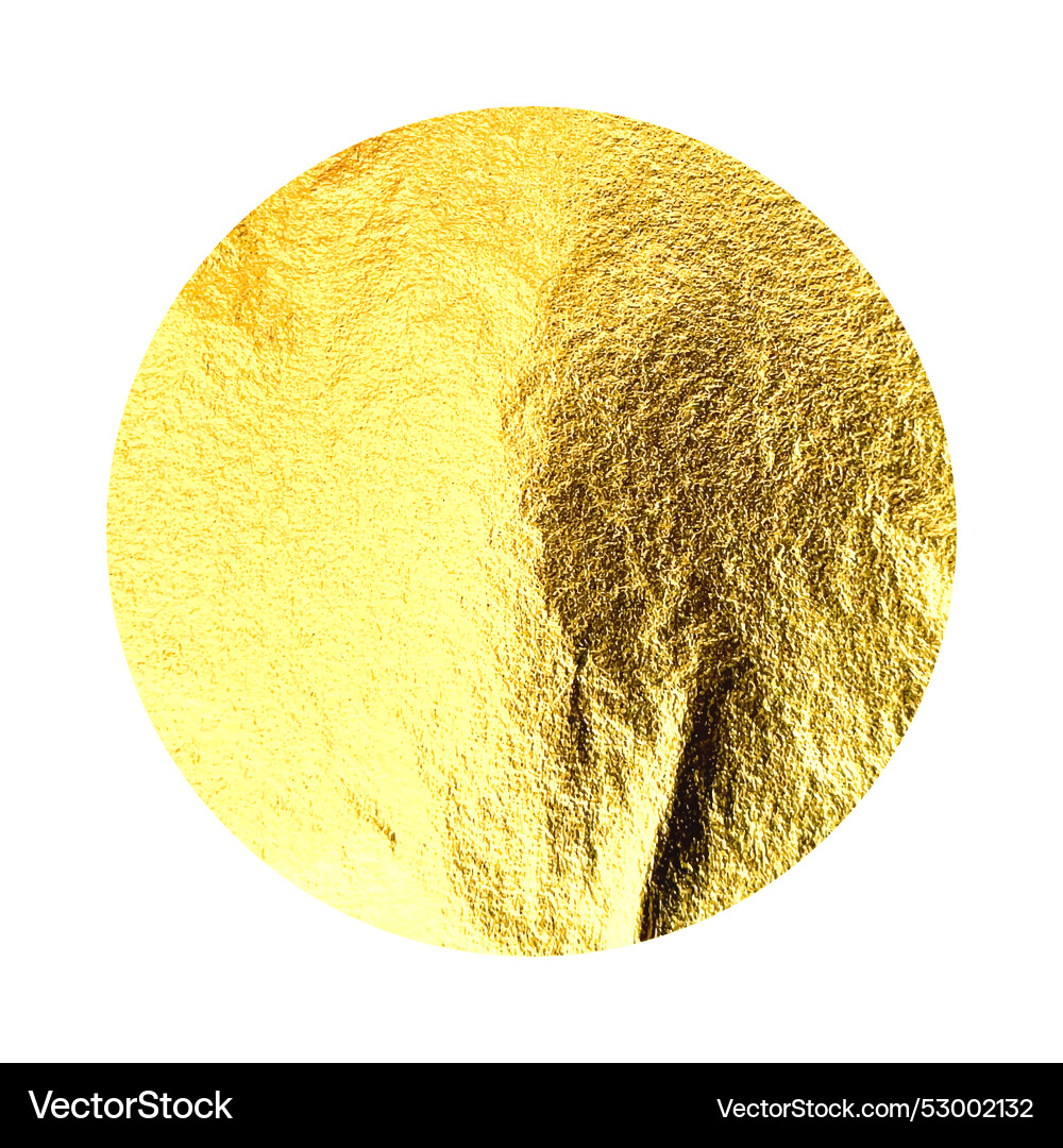 Gold foil shiny handmade circle golden Royalty Free Vector