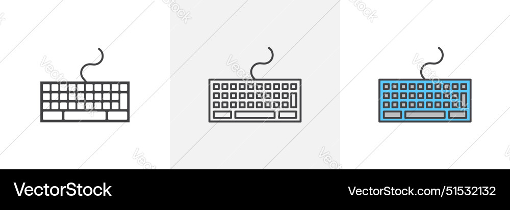 Keyboard icon set computer typing keyboard symbol Vector Image