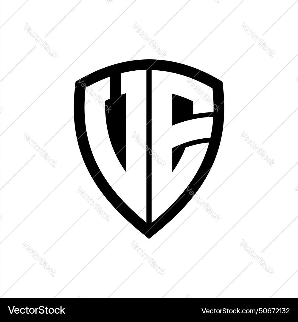 Monogram logo with bold letters shield shape Vector Image
