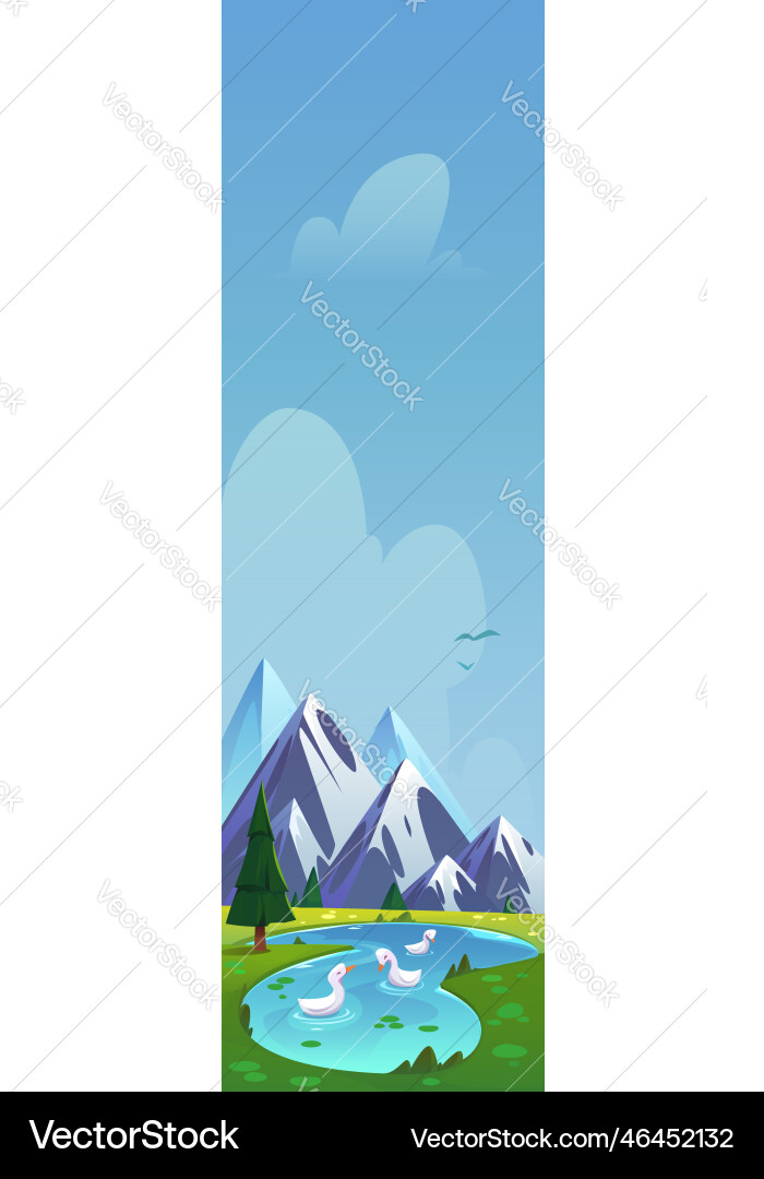 Nature landscape with mountains lake trees Vector Image
