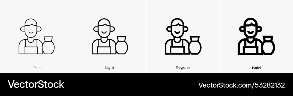 Potter icon thin light regular and bold style Vector Image