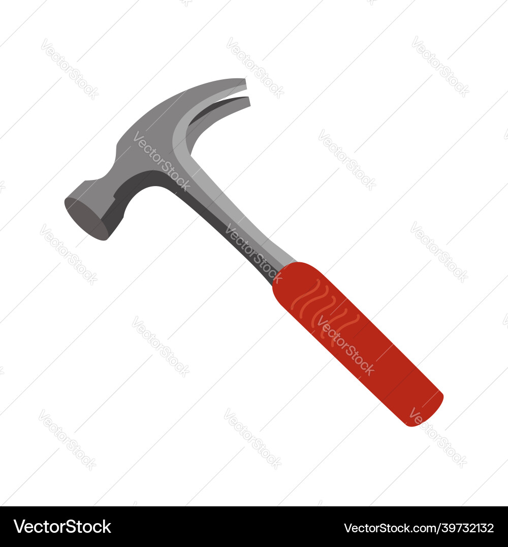 Red Hammer Flat Icon Royalty Free Vector Image