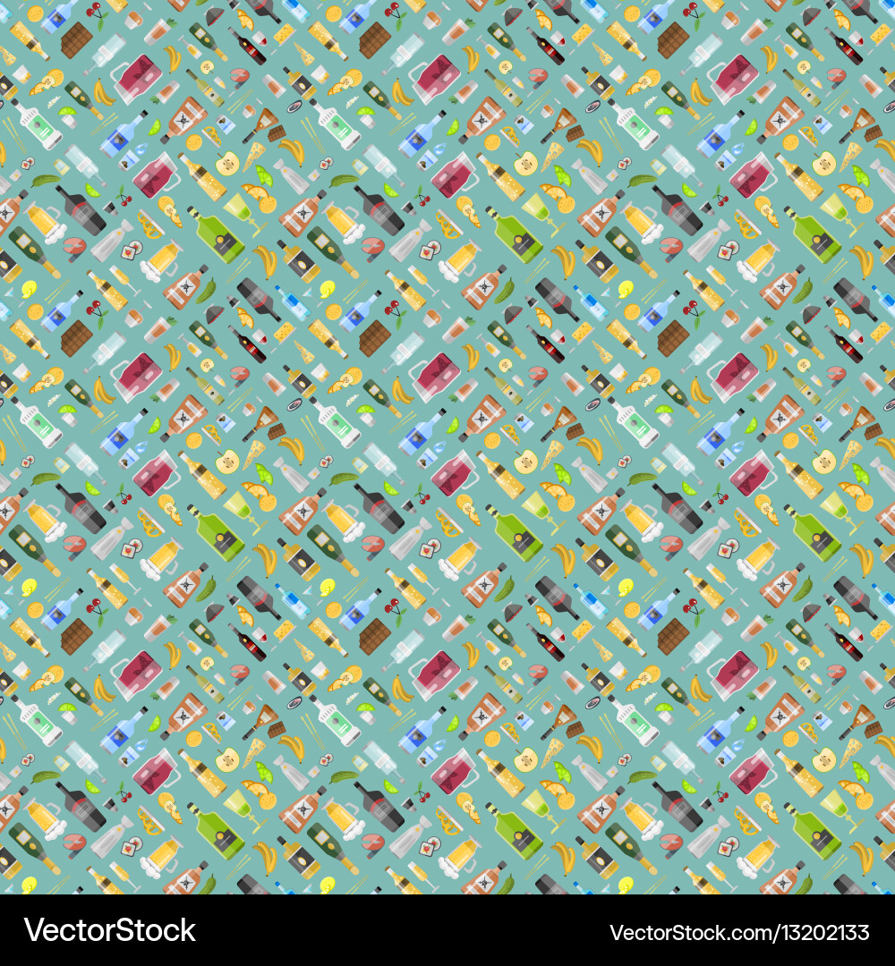 Beverage Pattern - Drinks & Spirits Royalty Free Vector