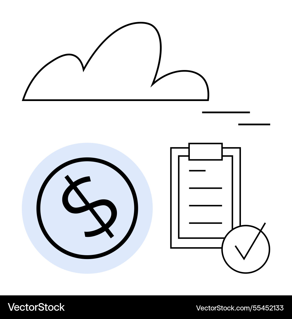 Cloud computing concepts with dollar symbol Vector Image