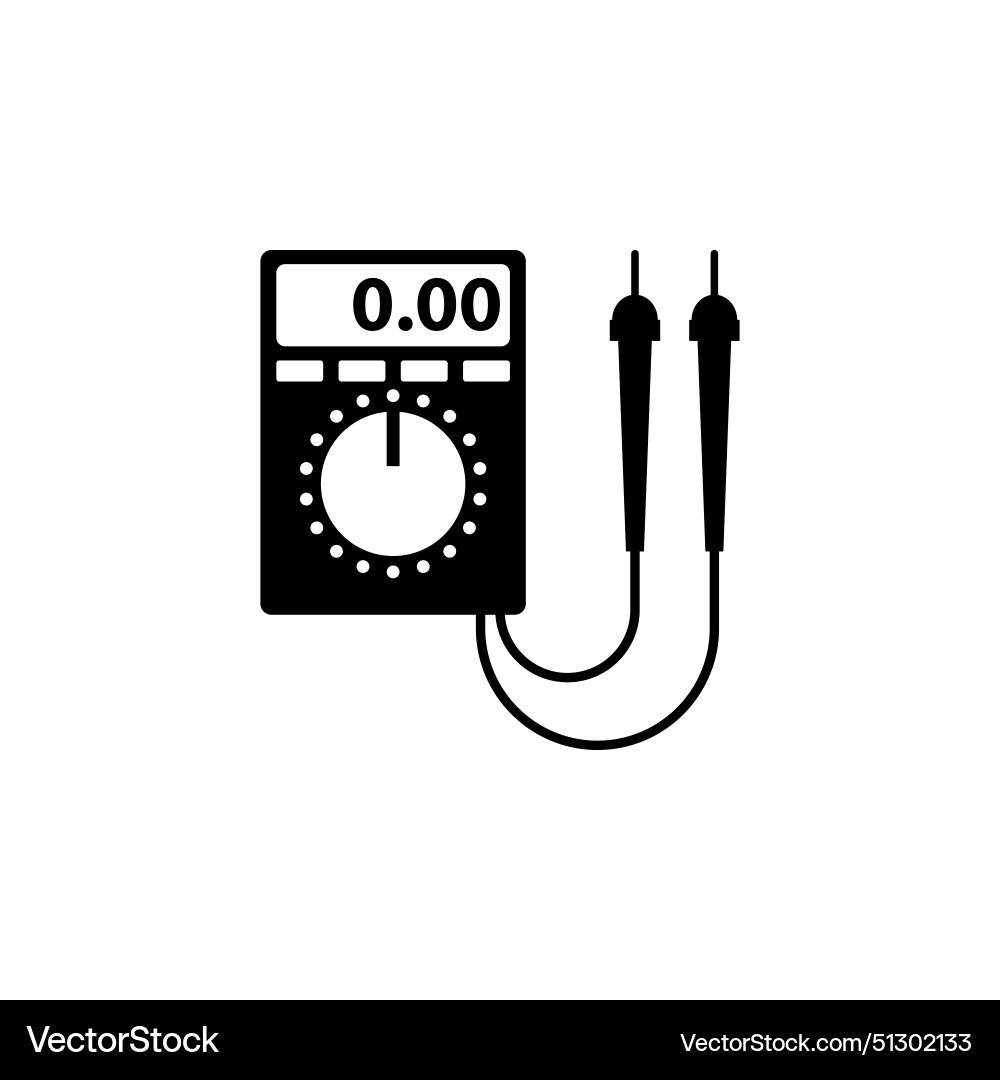 Digital multimeter electric voltmeter flat icon Vector Image