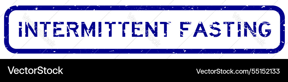 Grunge blue intermittent fasting word square Vector Image