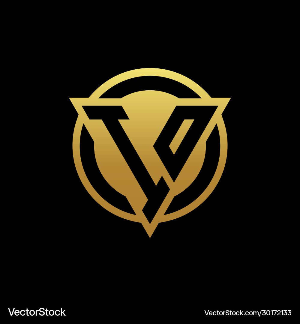 IO Monogram Logo - Triangle & Circle Vector Image