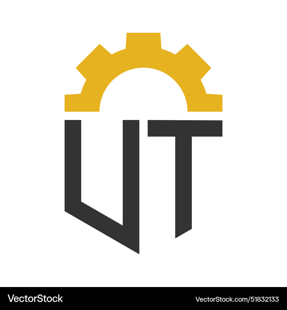 Letter ut gear logo design for service center Vector Image