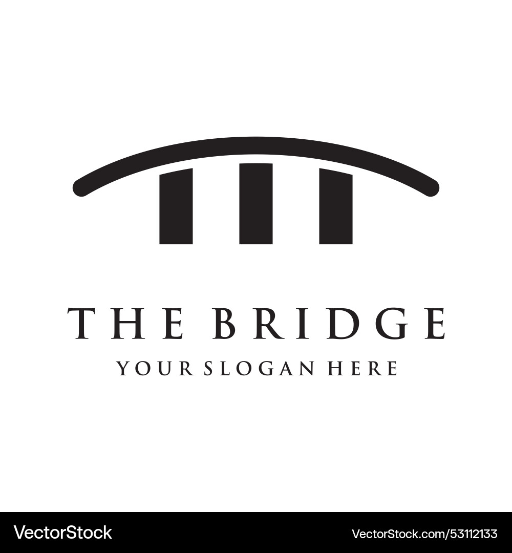 Minimalist and elegant creative bridge building Vector Image