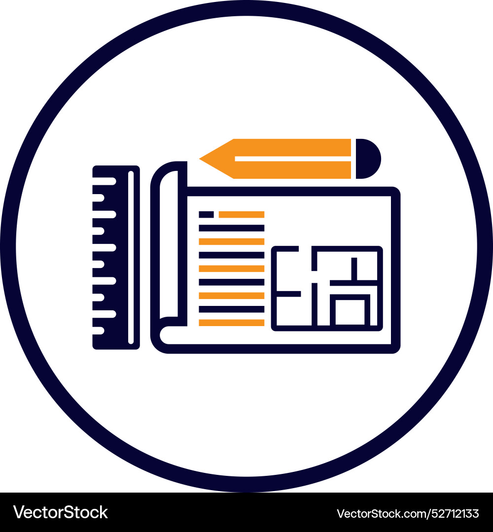 Plan building scale pencil ruler planning Vector Image
