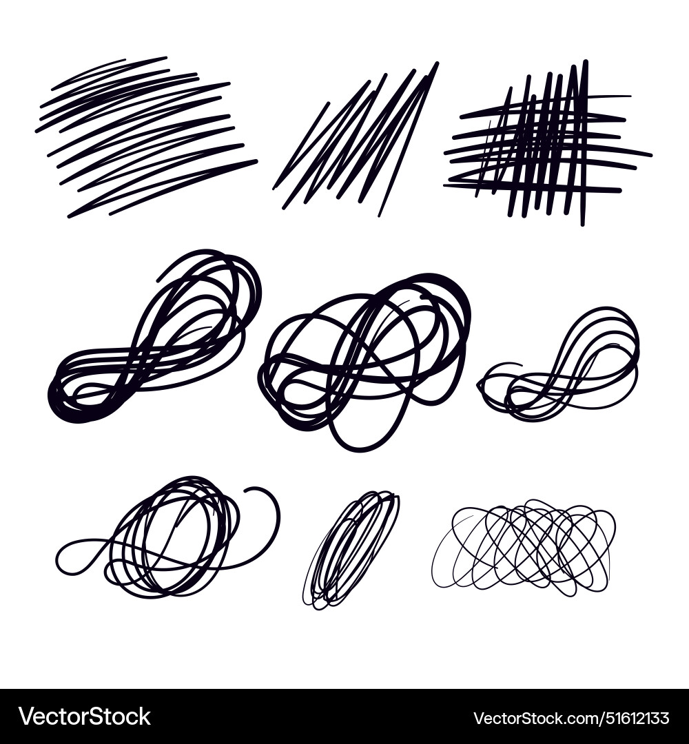 Random Zeichnung scribble set doodle Lizenzfreier Vektor
