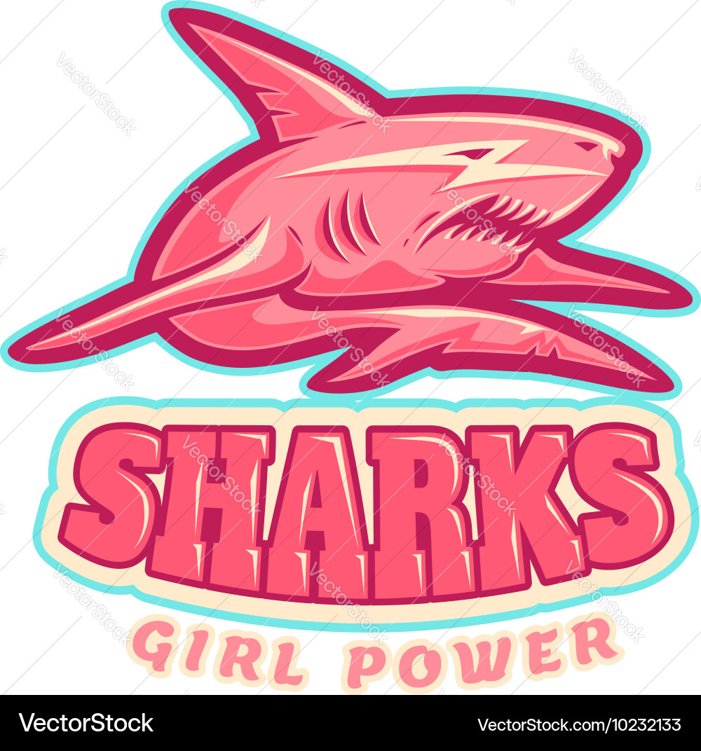 Shark pink Royalty Free Vector Image - VectorStock