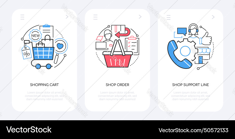 Shopping cart and orders - line design style Vector Image