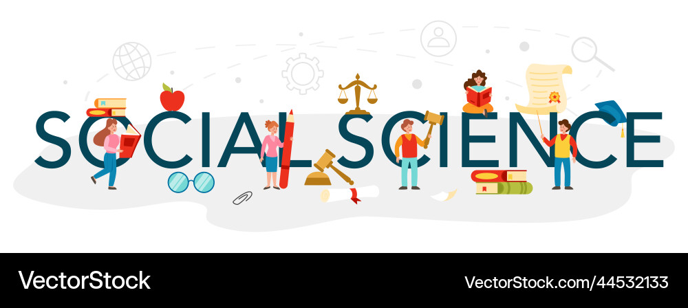 Social science typographic header students Vector Image