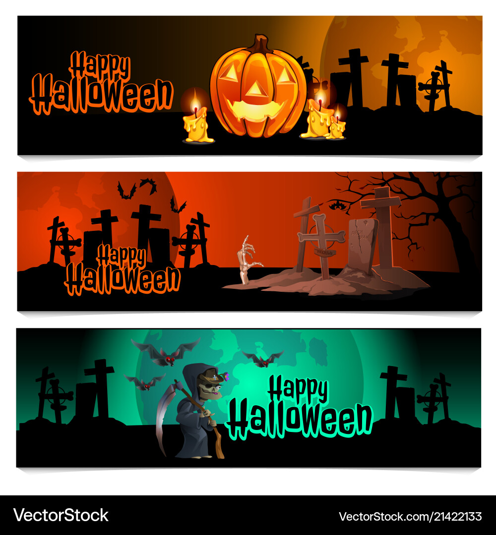 Three horizontal cards on the theme Royalty Free Vector