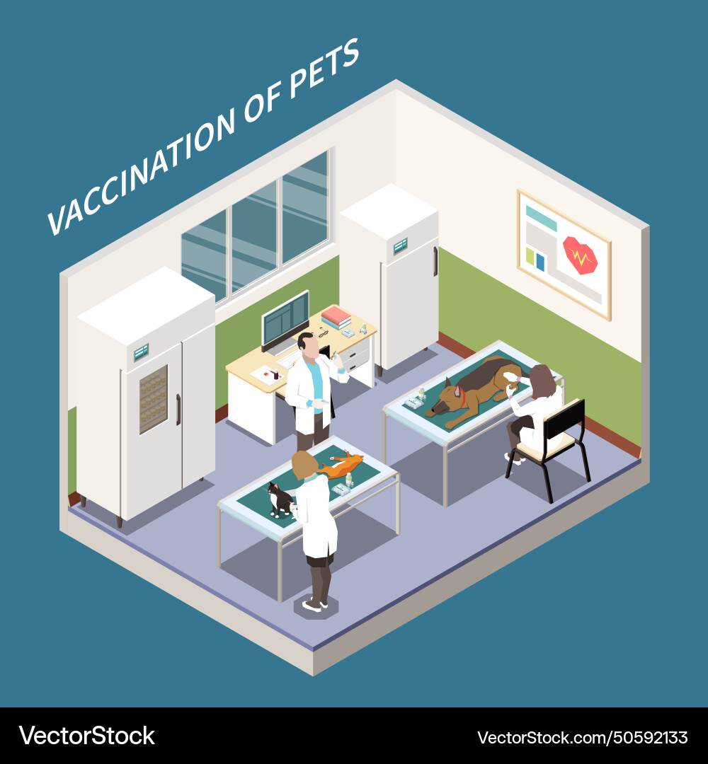 Veterinary clinic isometric view Royalty Free Vector Image