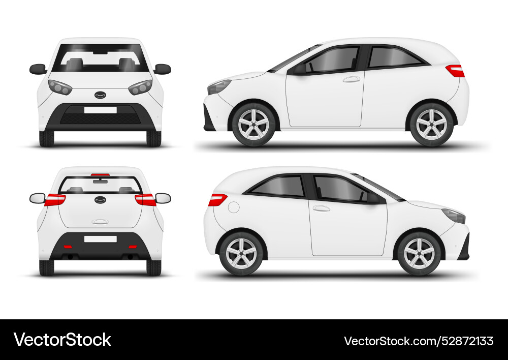 White city passenger car coupe hatchback side Vector Image
