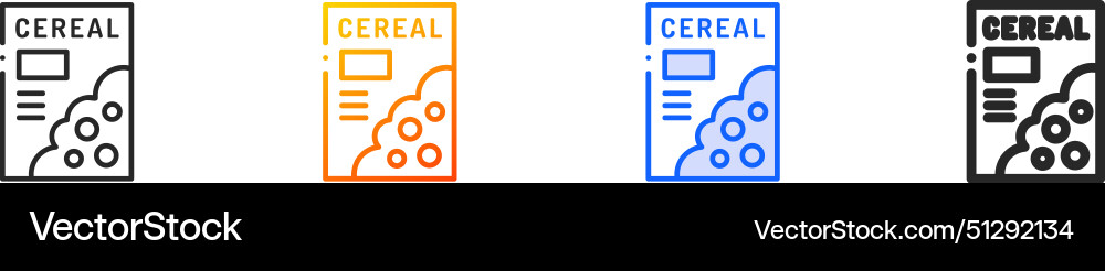 Cereal iconthin linear gradient blue stroke Vector Image