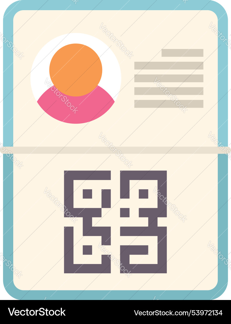 Digital id card showing personal information Vector Image