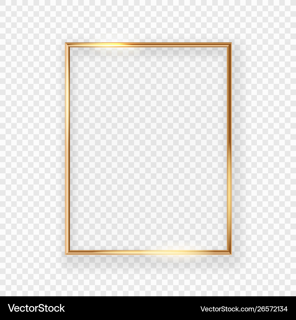 Shining Golden Picture Frame Royalty Free Vector Image