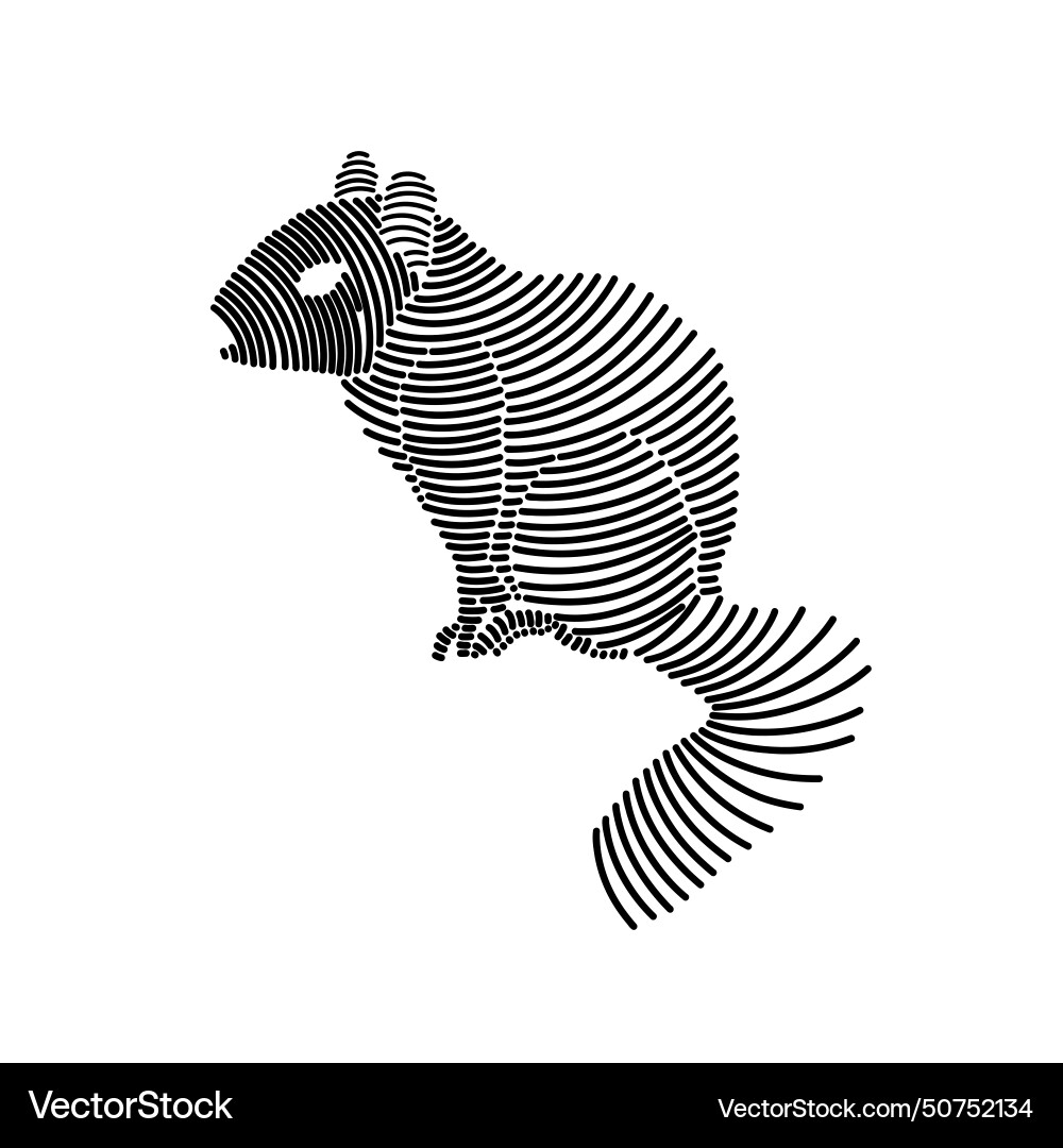 Simple line art of a chipmunk 2 Royalty Free Vector Image