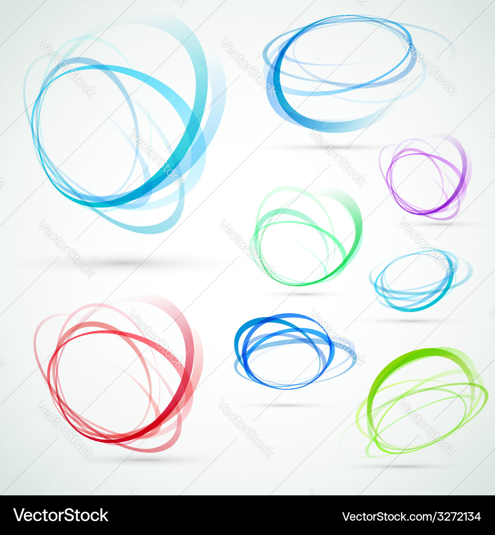 Swirl swoosh abstract tornado elements set Vector Image
