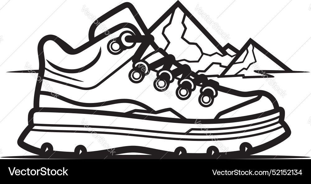 Trail trekker outdoor shoe icon explorer Vector Image