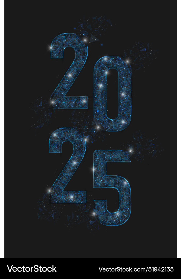 Abstract isolated blue image of new year number Vector Image