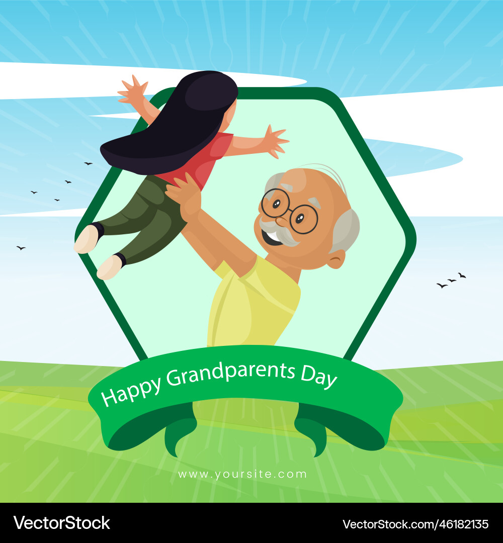 Banner design of happy grandparents day Royalty Free Vector