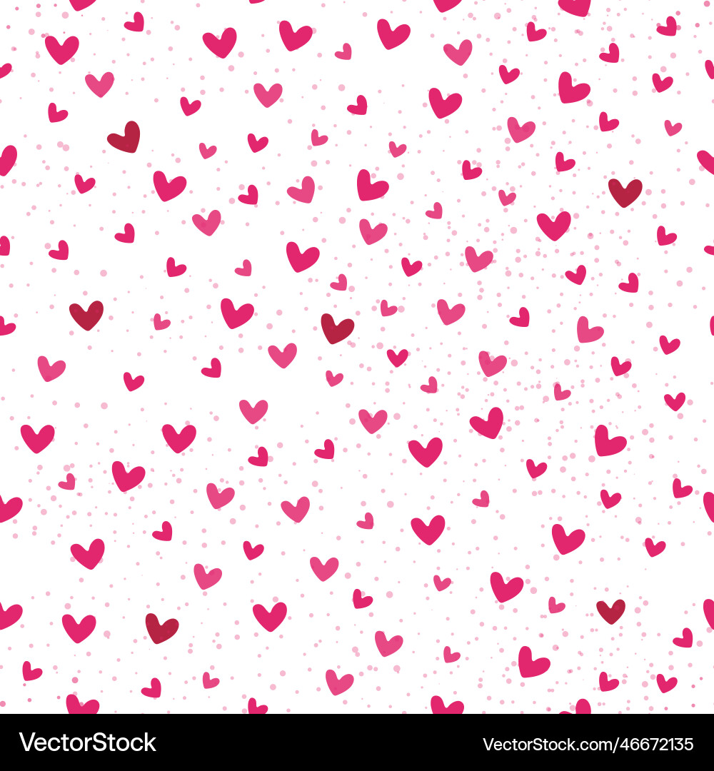 Cute pink hearts seamless pattern Royalty Free Vector Image