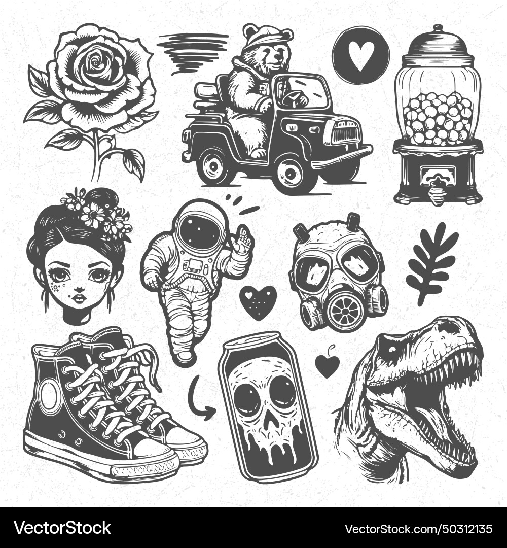 Doodle Collection - Trendy Elements Royalty Free Vector