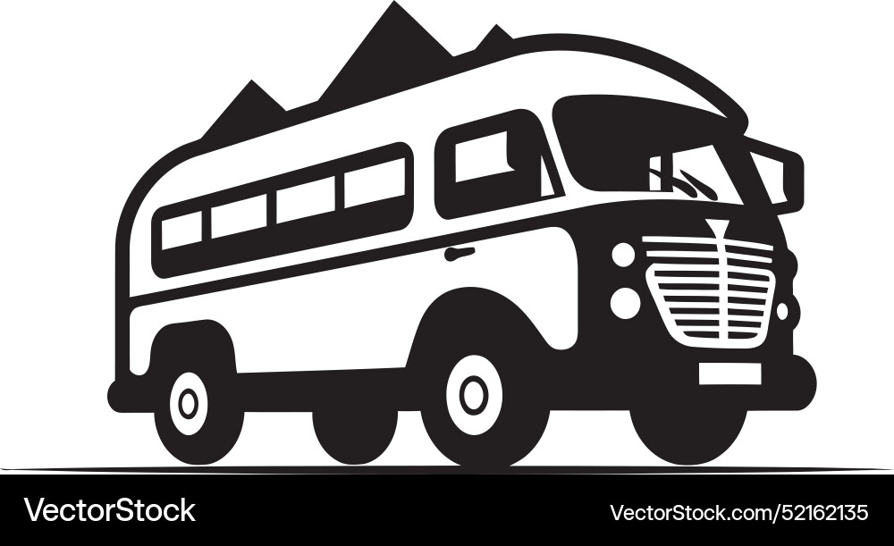 Express bus icon for quick transit drawing of a mo