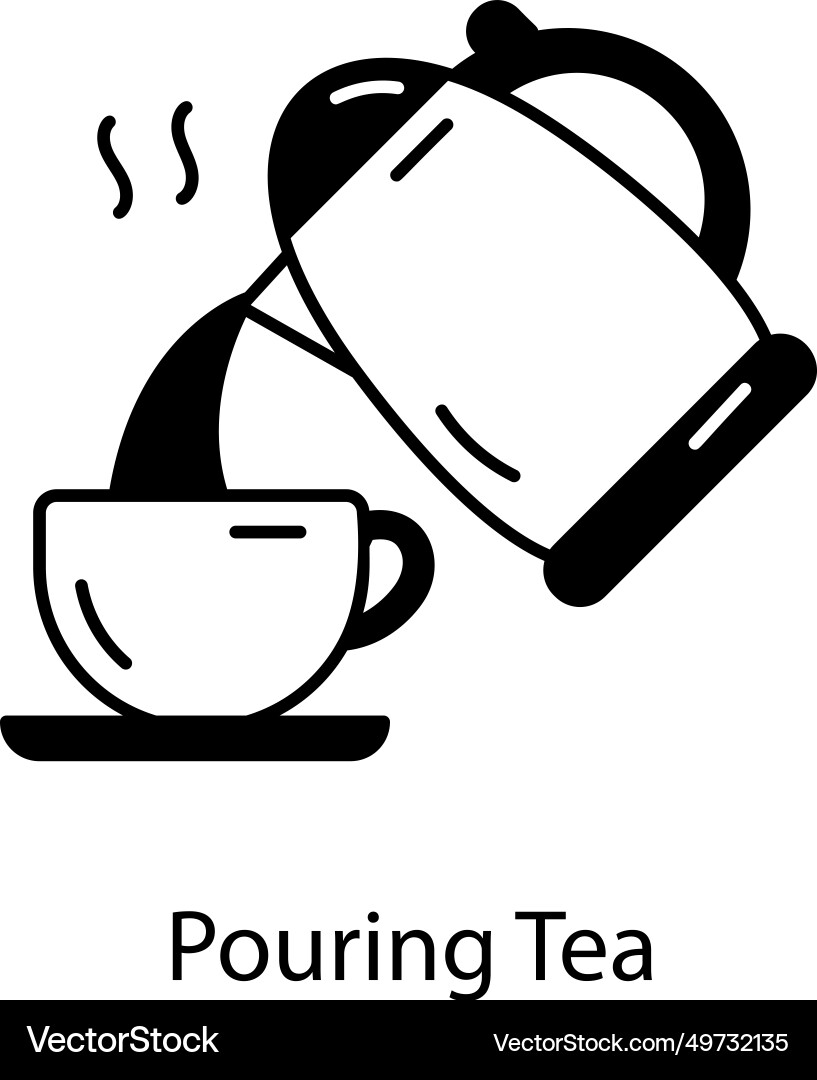 Get this modern linear icon of pouring tea Vector Image