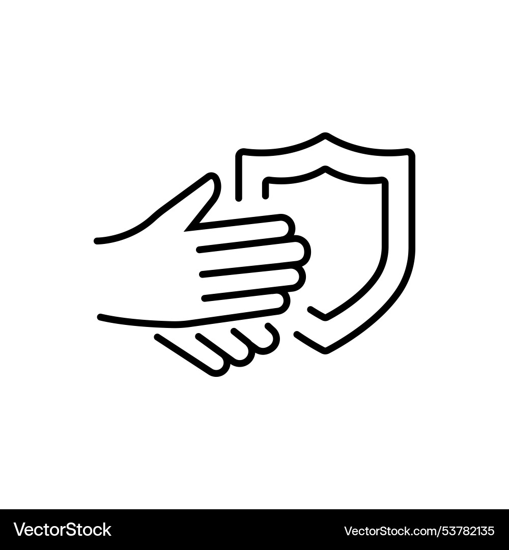 Hand skin protection icon shield and gauntlets Vector Image