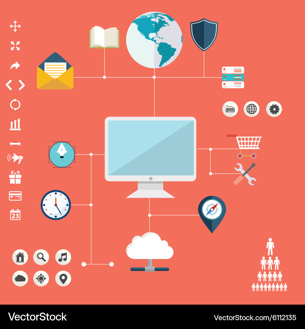 Infographic of modern computer potential Vector Image