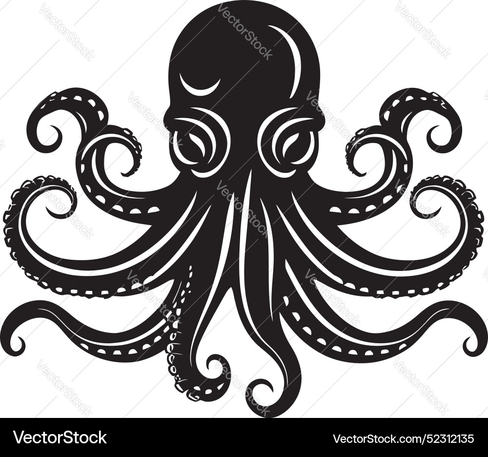 Maritime monarch octopus graphics inkwell insight Vector Image