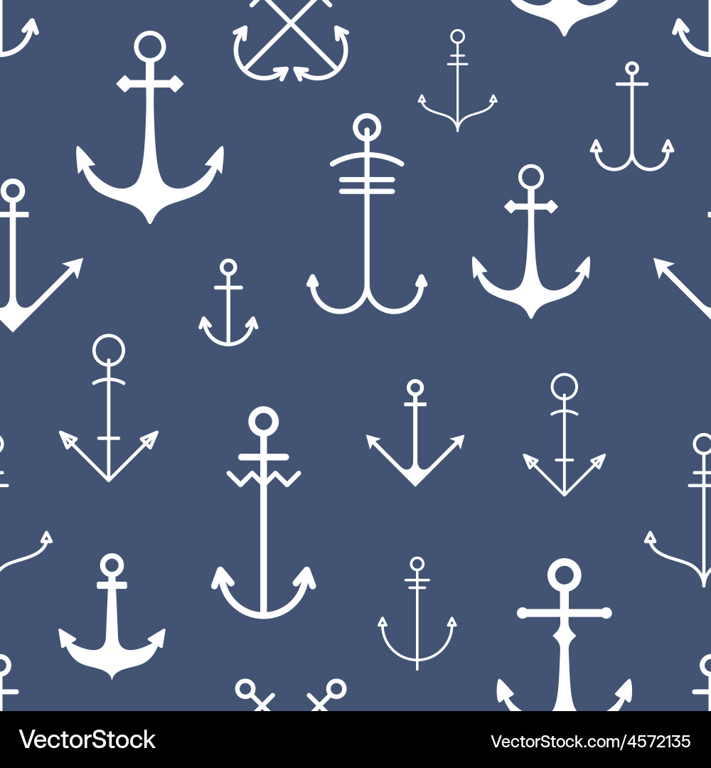 Nautical Anchor Pattern Royalty Free Vector Image