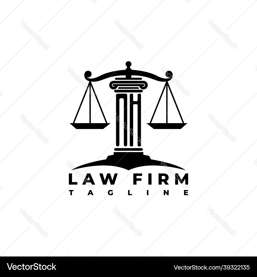 Nh monogram pillars shape style Royalty Free Vector Image