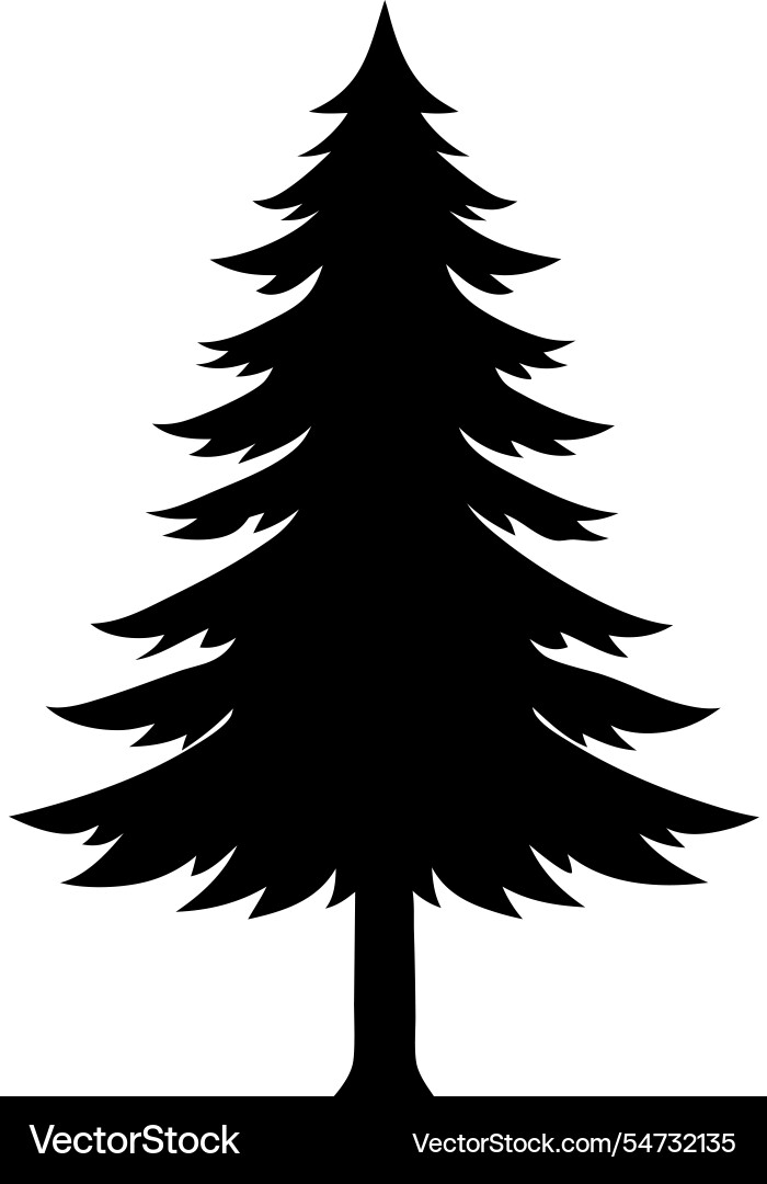 Pain tree black and white silhouette design Vector Image