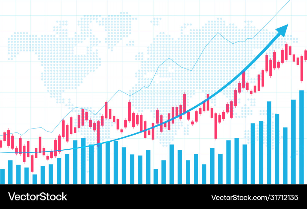 Stock Market Graph - Financial Charts Royalty Free Vector