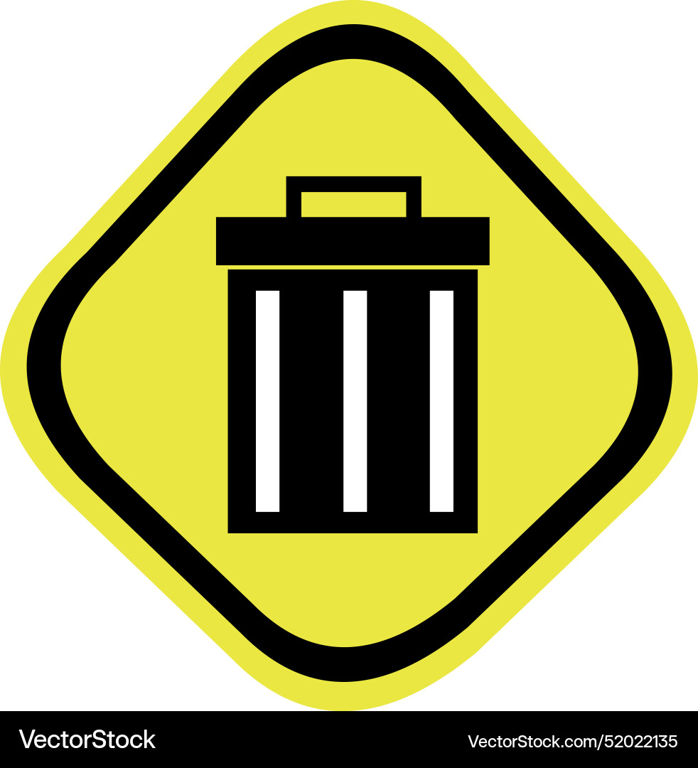 Trash can traffic sign Royalty Free Vector Image