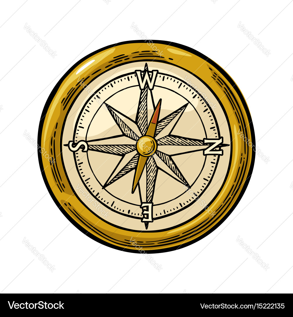 Vintage Compass Rose Royalty Free Vector Image