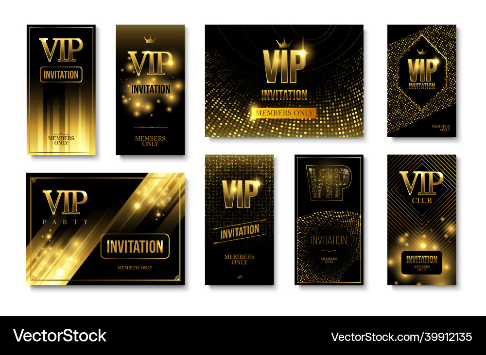 Vip invitation set Royalty Free Vector Image - VectorStock