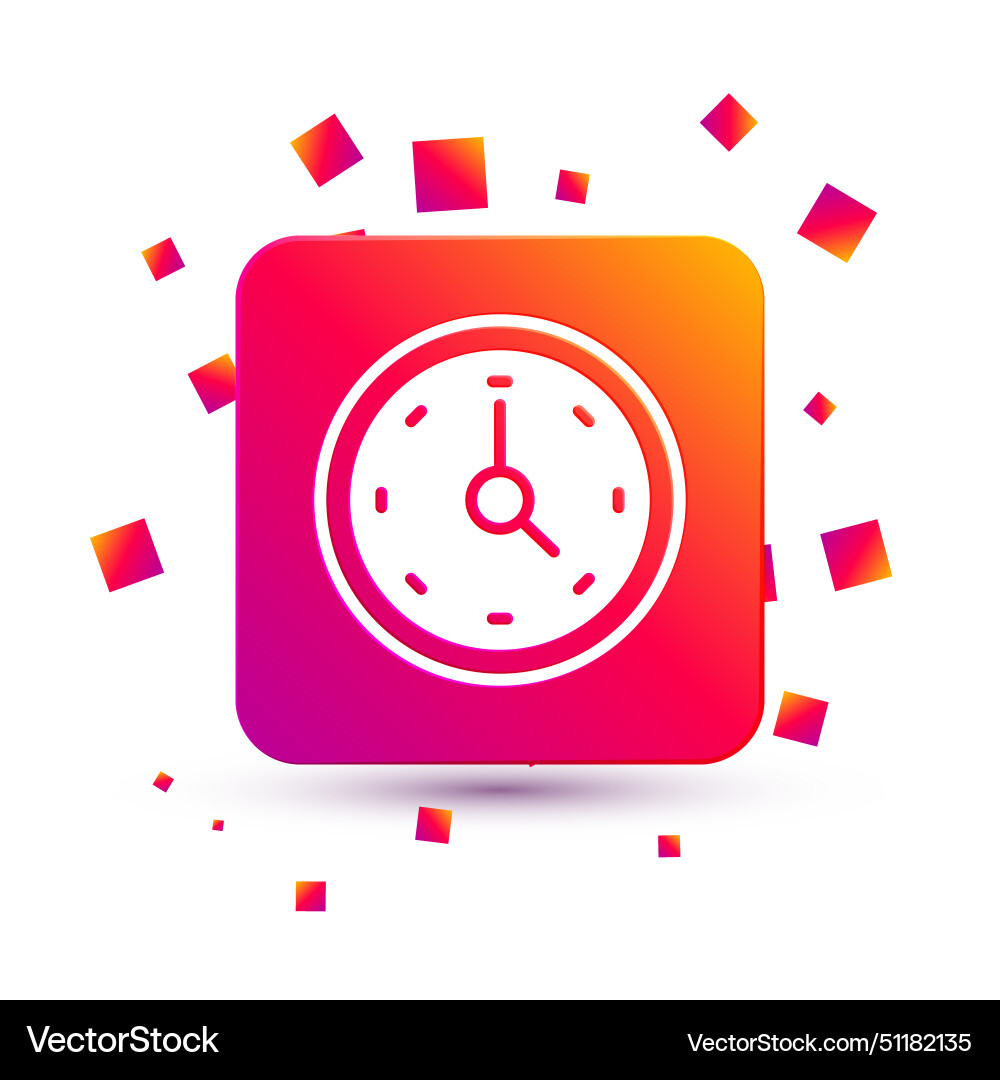White clock icon isolated on background Royalty Free Vector