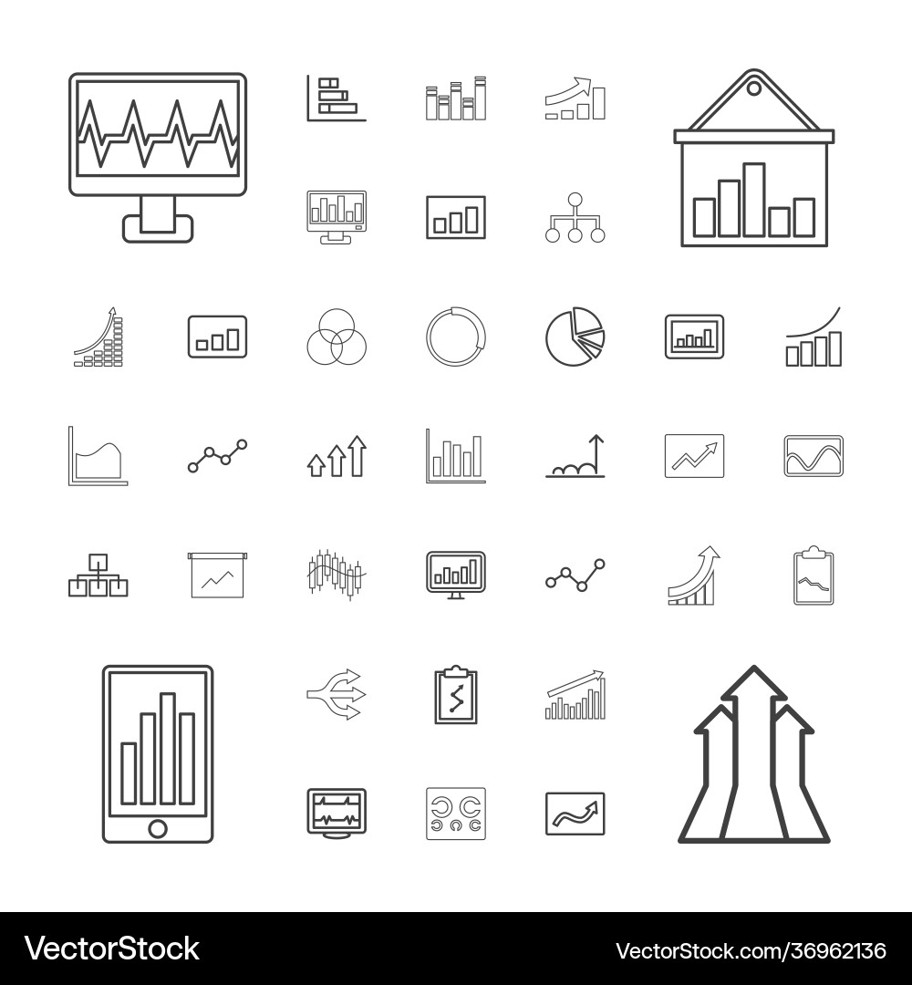 37 chart icons Royalty Free Vector Image - VectorStock