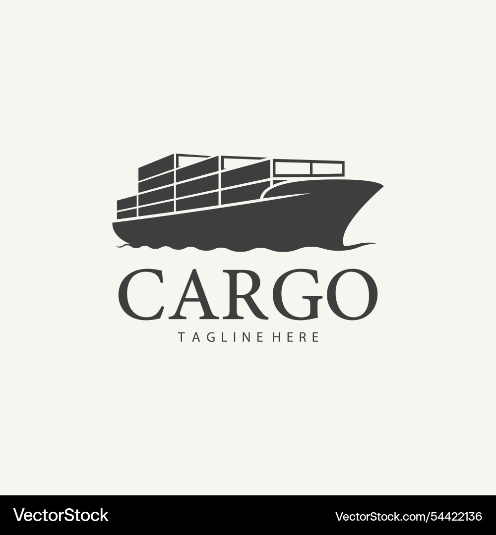 Cargo ship logo design for company container Vector Image
